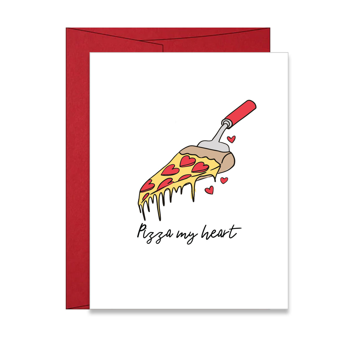 Pizza My Heart Letterpress Valentines Day Card – Stack Paper Press